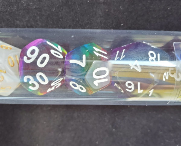 Rainbow Translucent Polyhedral Dice - 7-die Set With Free D20