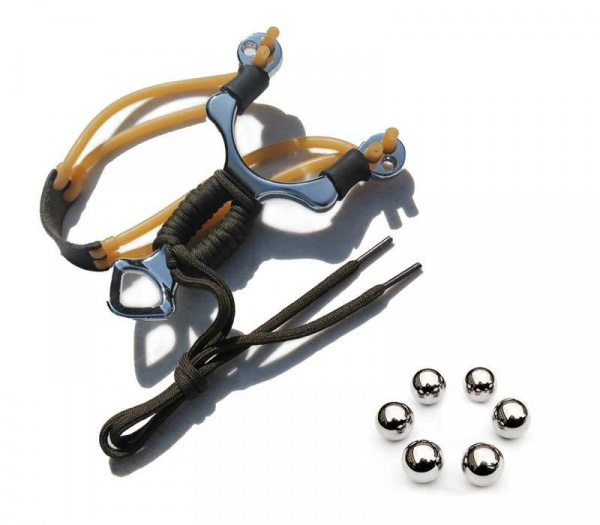Cord Wrap Steel Handle Compact Sling Shot - Geek Slop Online