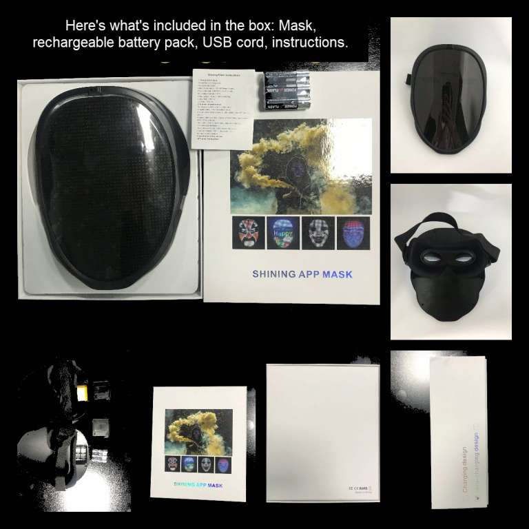 USB Recharge Programmable LED Light Mask
