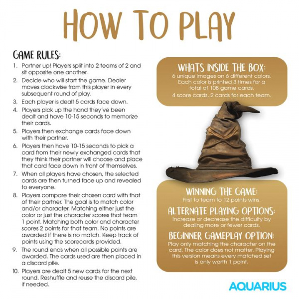 Harry Potter Memory Master Card Game - Geek Slop Online