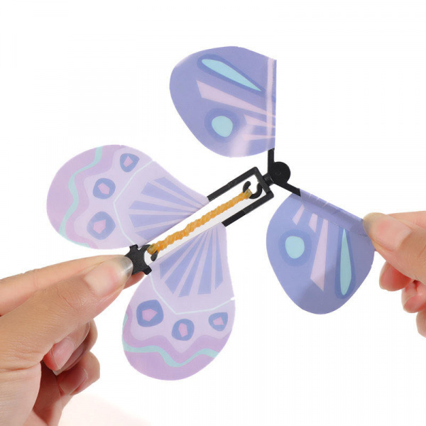 Colorful Wind-up Butterfly - Magic Flying Rubber Band Powered Wind-up ...