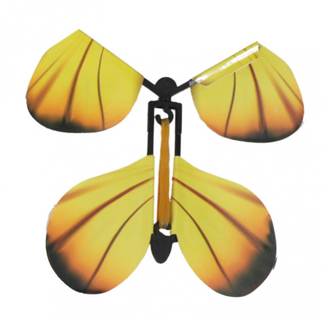 Colorful Wind-up Butterfly - Magic Flying Rubber Band Powered Wind-up ...