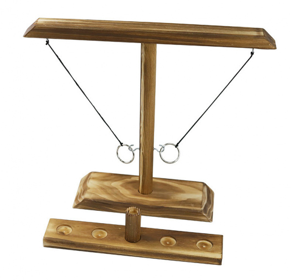 Premium Wooden Ring Toss (hook And Loop) Game With Shot Ladder - Geek ...