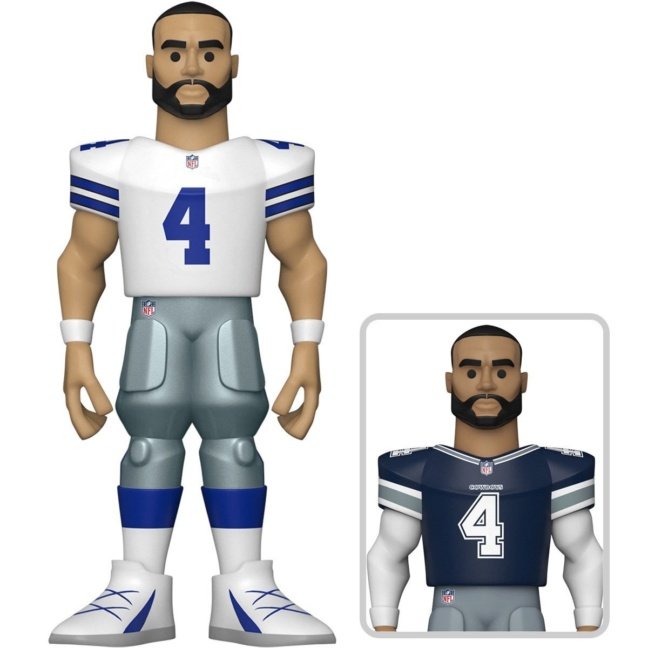 NFL Cowboys Dak Prescott (Home Uniform) Funko 5-Inch Premium Vinyl Gold ...