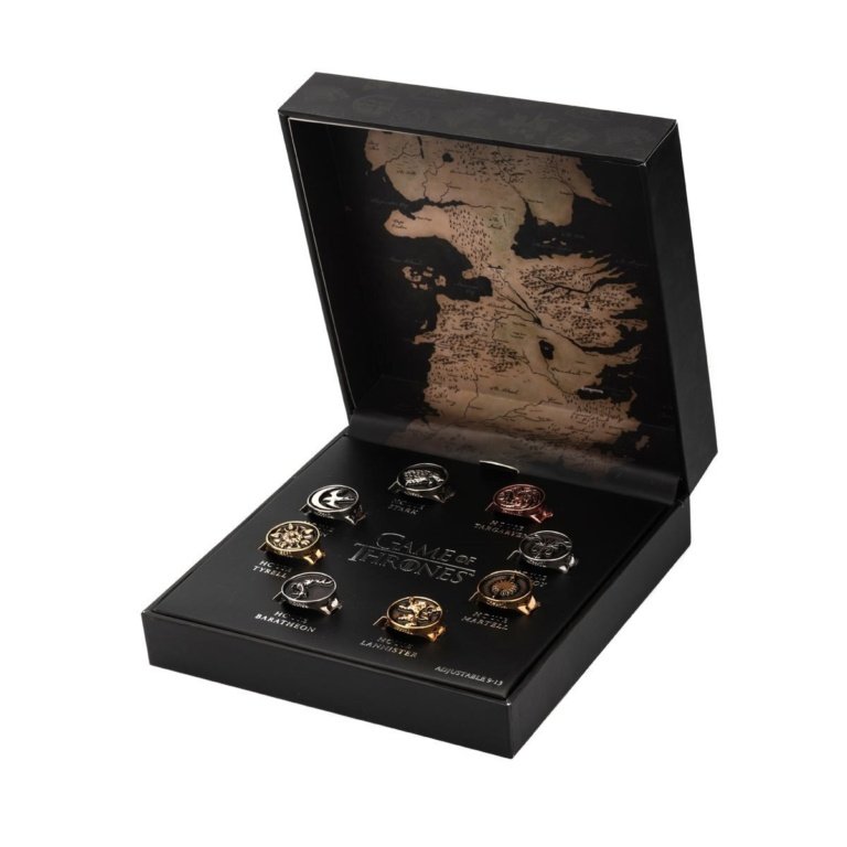 Game Of Thrones Houses Ring Set - 8-piece Adjustable Metal Rings With ...