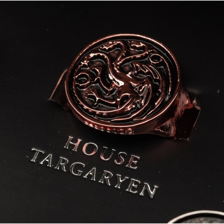 Game Of Thrones Houses Ring Set - 8-piece Adjustable Metal Rings With ...
