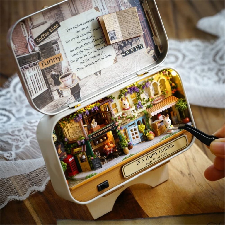 Miniature (TINY!) DIY Box Theater Wooden Dollhouse Model Kit (In A ...
