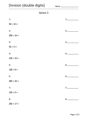 Division Worksheet Value 5-PACK (Series 1-5) - Geek Slop Online
